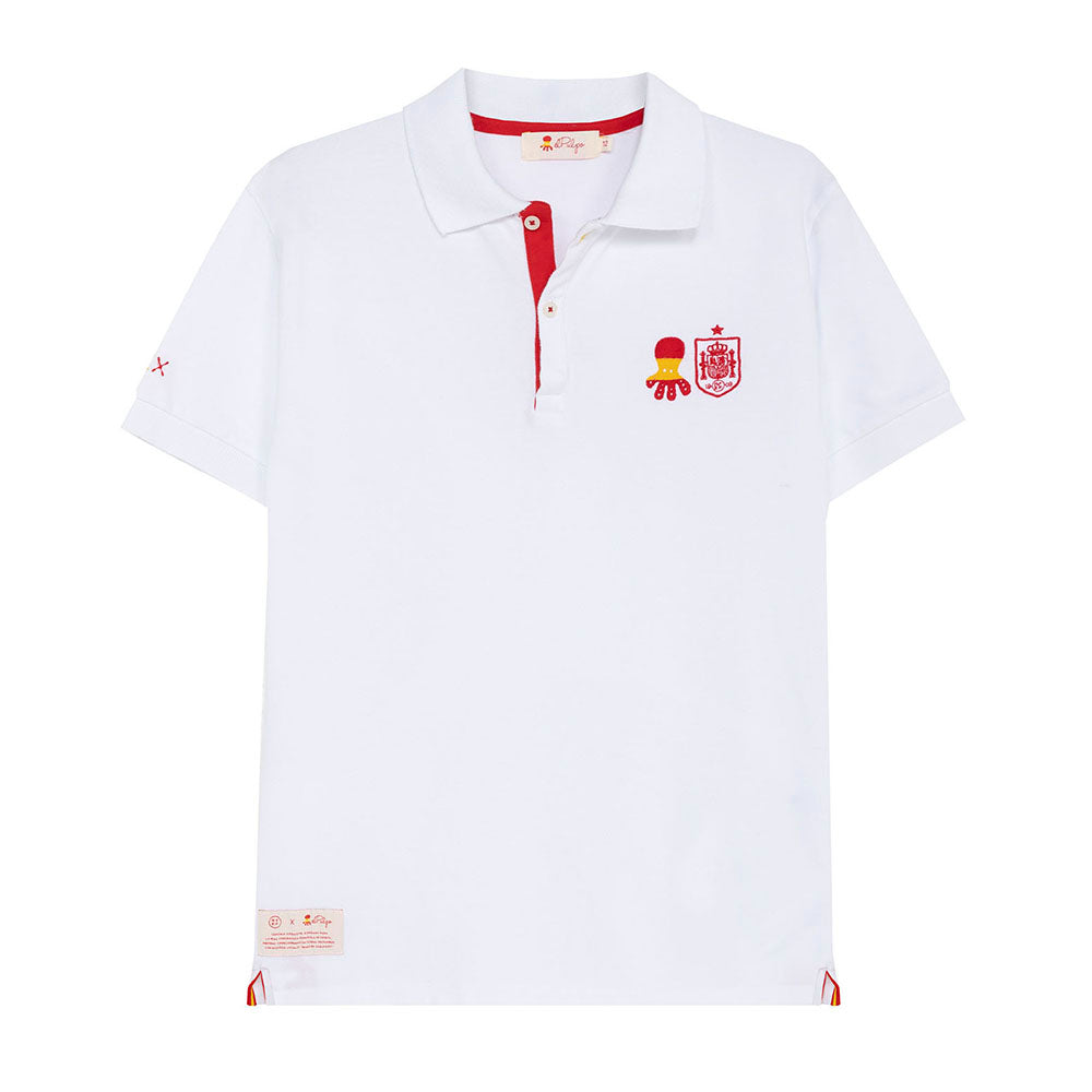 WHITE POLO SHIELD RFEF JUNIOR